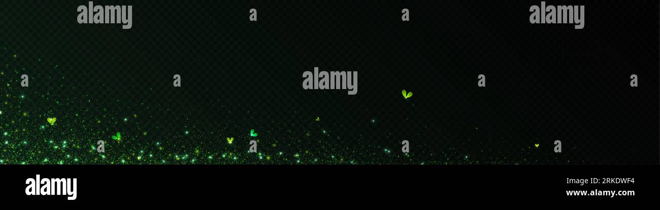 Green magic firefly bug light glow vector effect. Glowworm dust spell ...