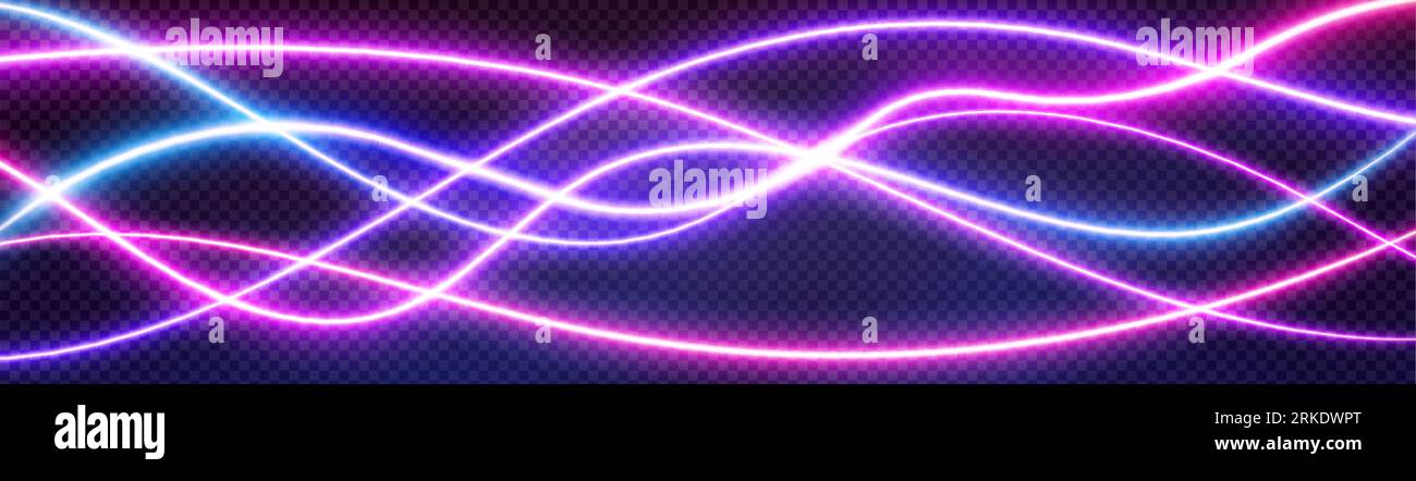 Neon audio voice frequency wave and abstract sound light vector ...
