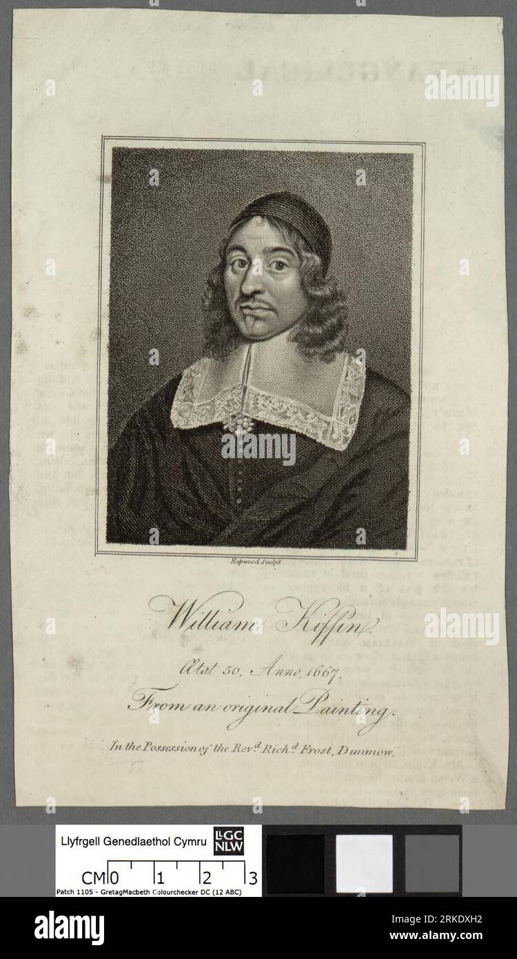 William Kiffin, aetat 50, anno, 1667 circa 1800 by James Hopwood the ...
