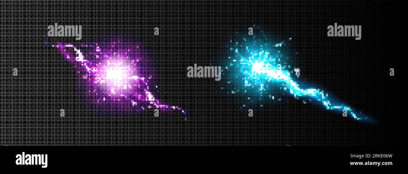 Electric lightning energy ball discharge vector. Thunder circle ...