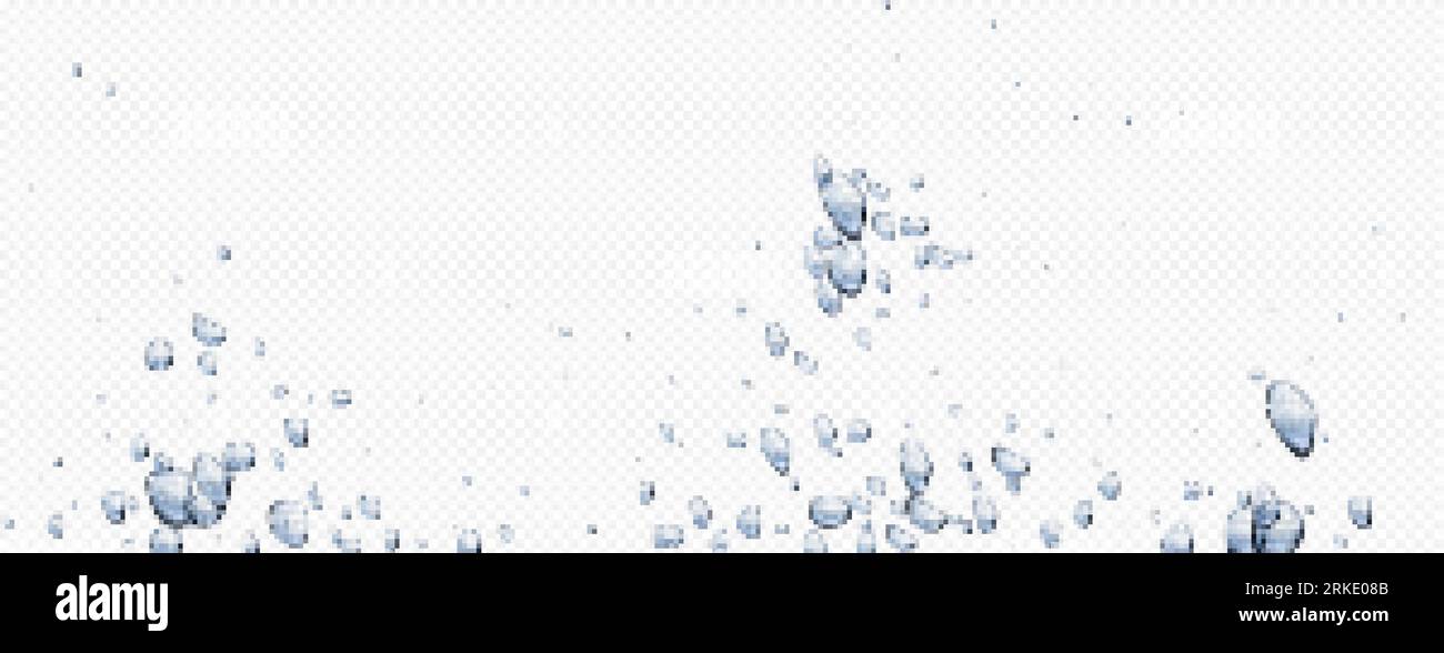 Soda water bubble drop isolated vector background. Black underwater ...