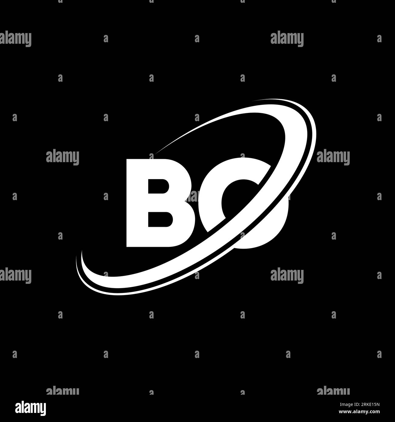 BO B O letter logo design. Initial letter BO linked circle uppercase ...