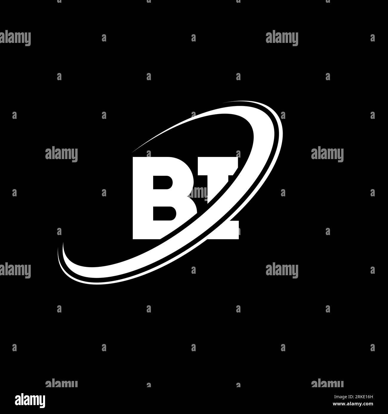 BI B I letter logo design. Initial letter BI linked circle uppercase ...