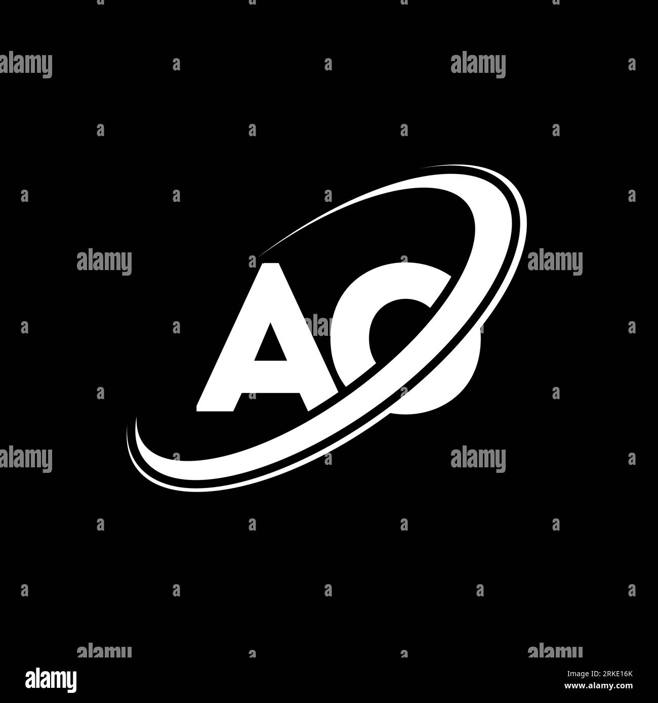 AO A O letter logo design. Initial letter AO linked circle uppercase ...