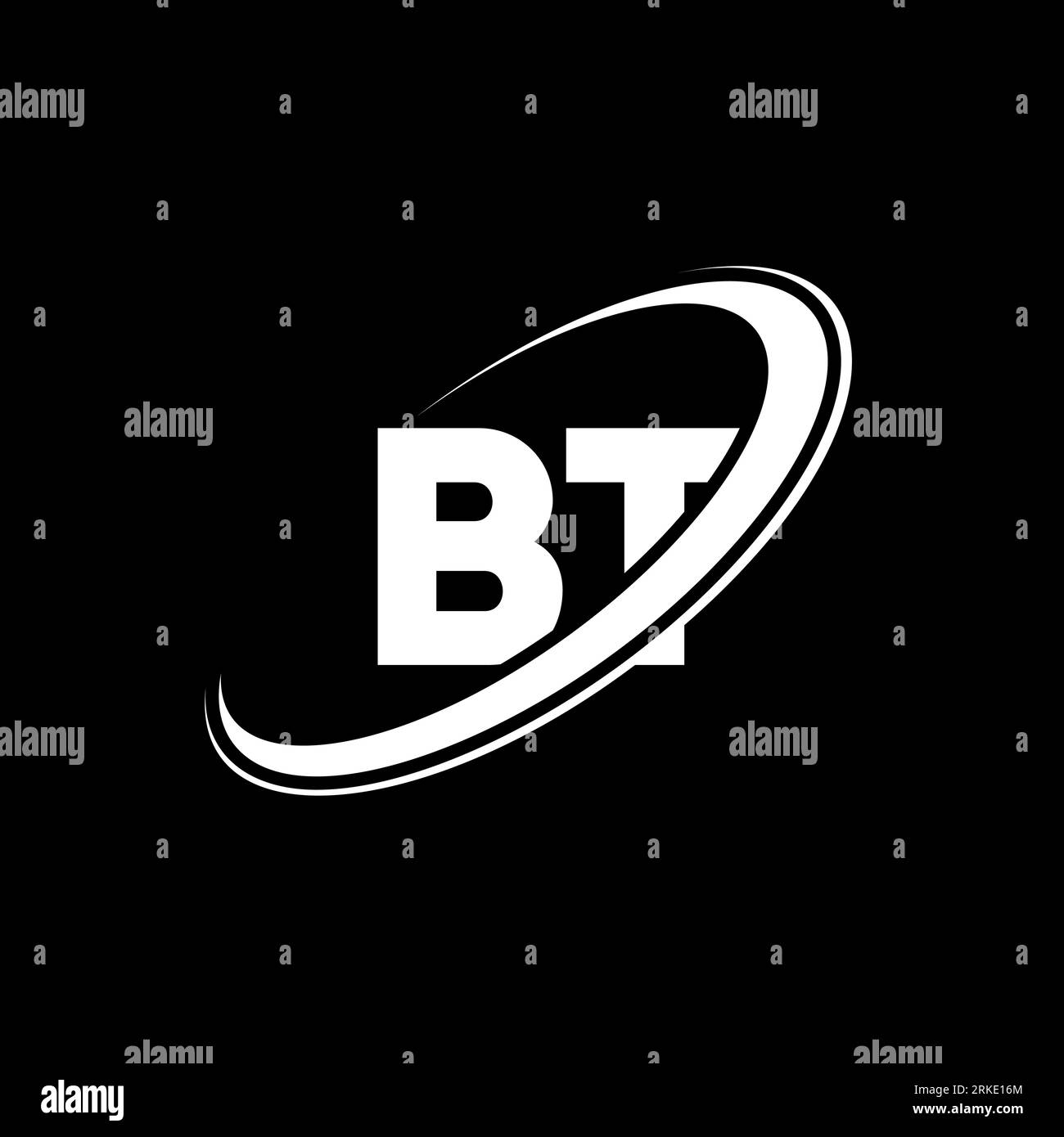 BT B T letter logo design. Initial letter BT linked circle uppercase ...