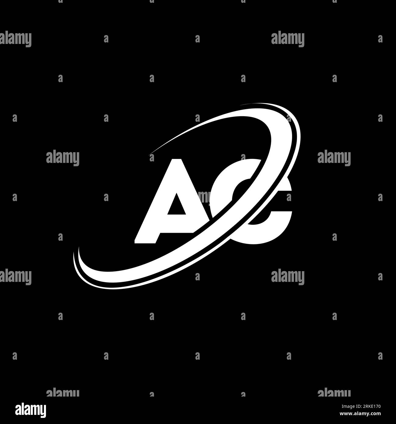 AC A C letter logo design. Initial letter AC linked circle uppercase ...