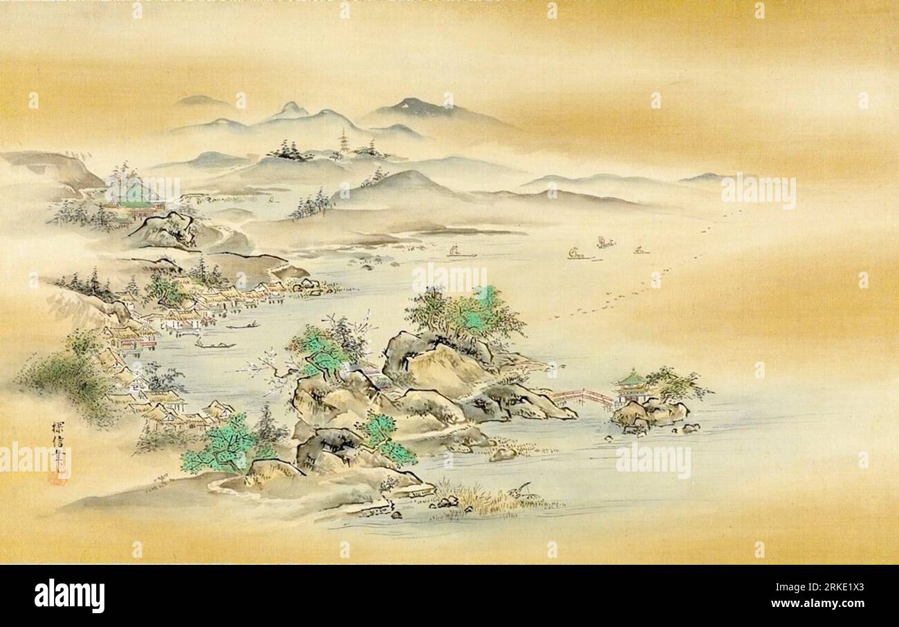 Eight Views of Xiao Xiang circa 1683 by Kanō Tanshin Stock Photo - Alamy
