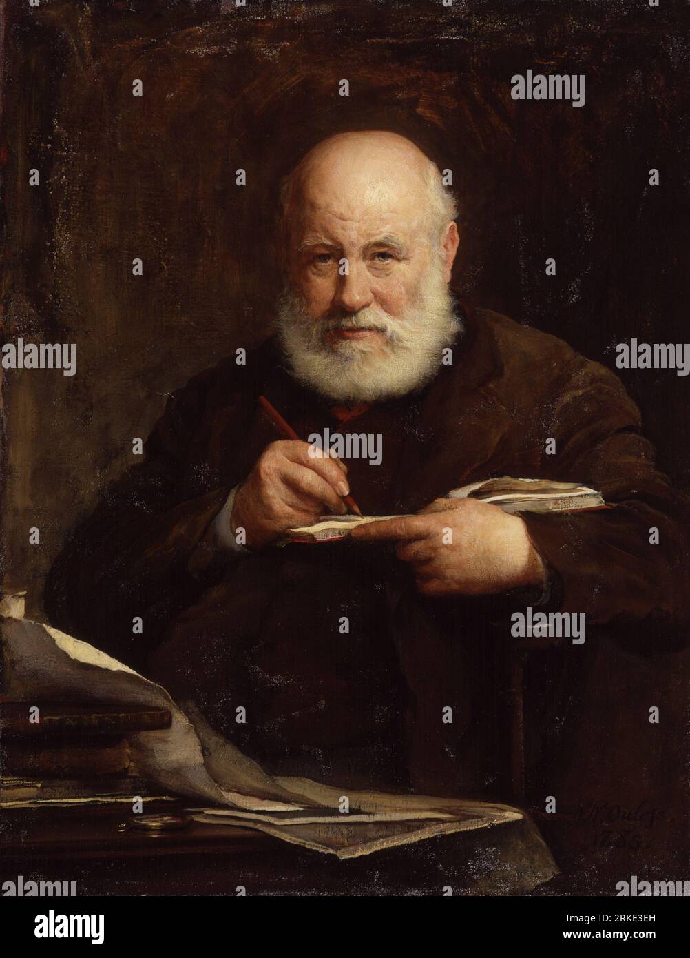 Sir George Scharf 1885 by Walter William Ouless Stock Photo - Alamy