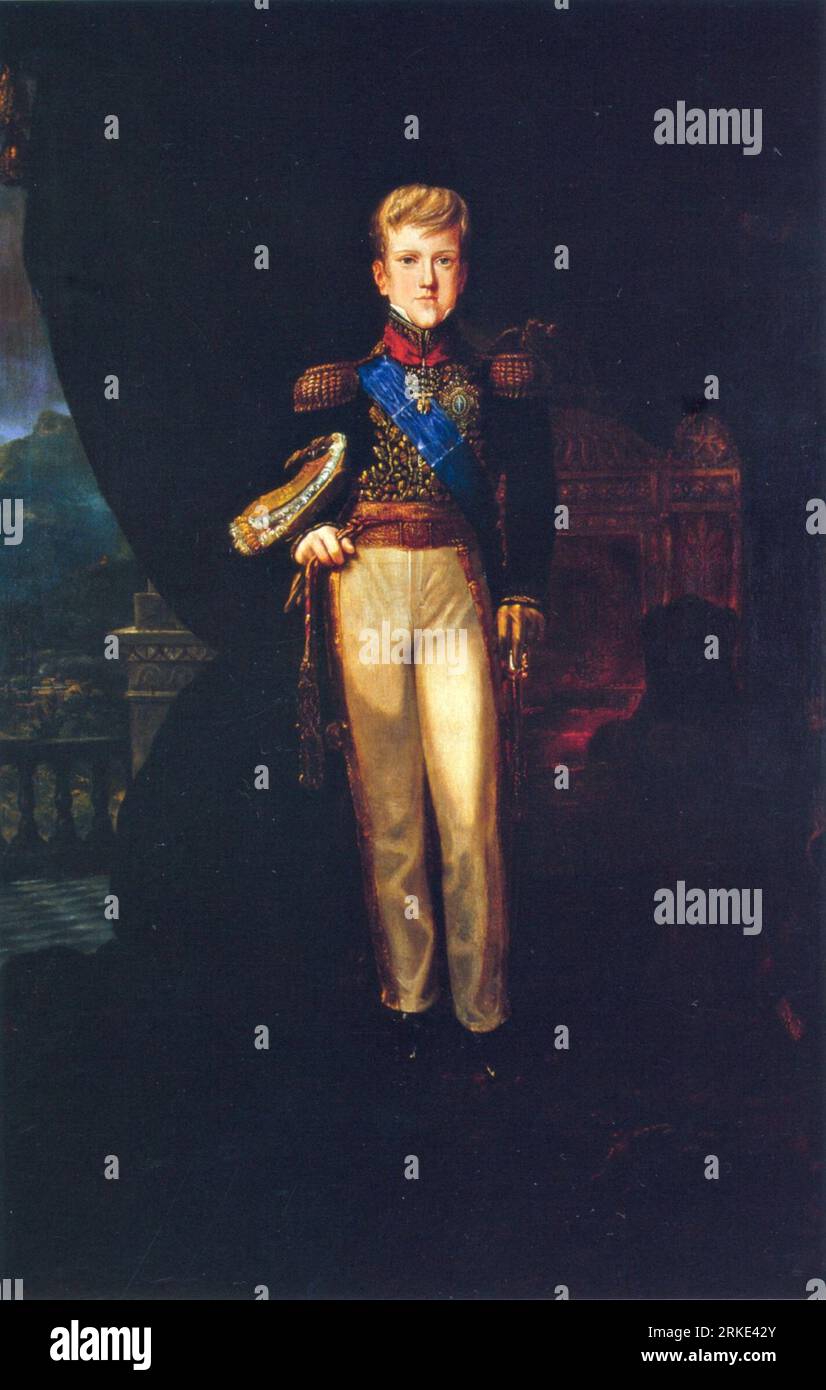 Portrait of His Majesty Emperor Pedro II 1837 by Félix Taunay Stock ...