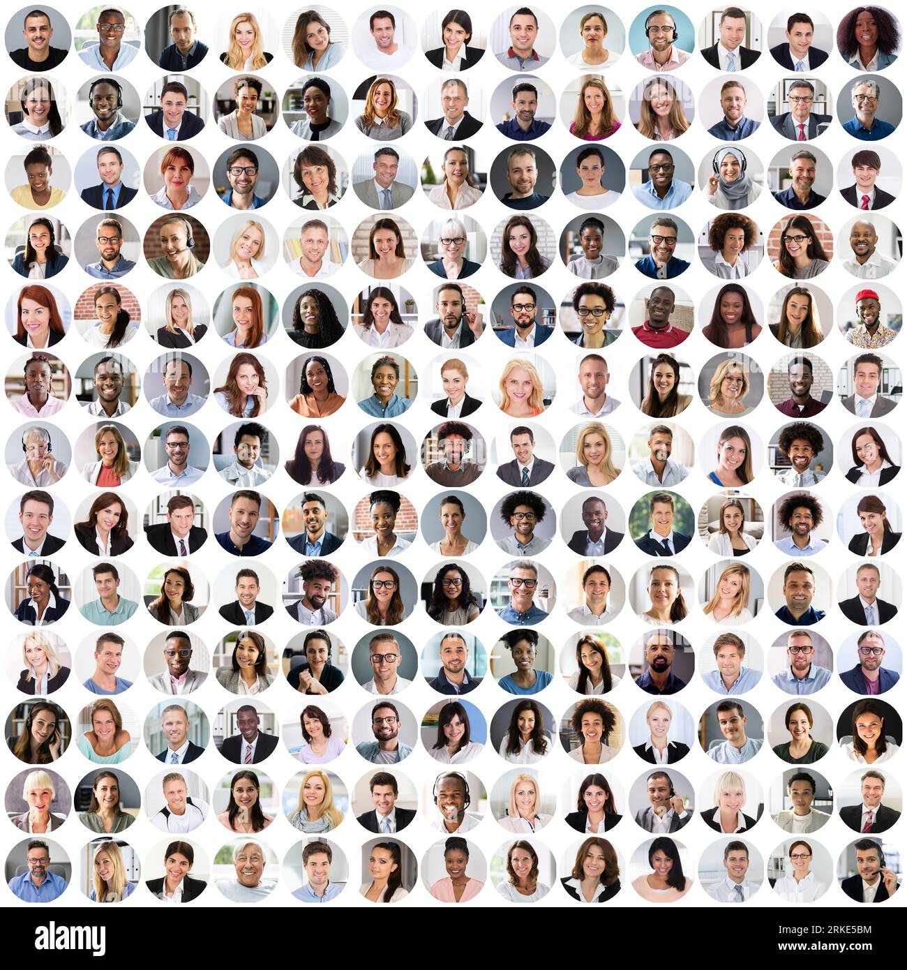 People Face Avatar Collage. Round Circle Headshots Stock Photo - Alamy