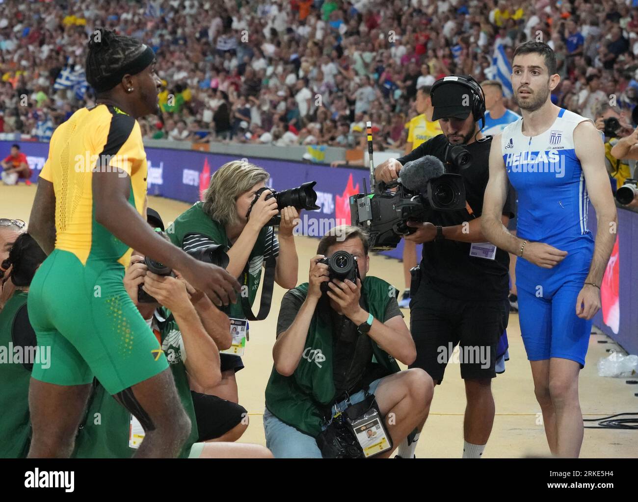 Miltiadis TENTOGLOU of GRE and Wayne PINNOCK of JAM Final LONG JUMP MEN ...