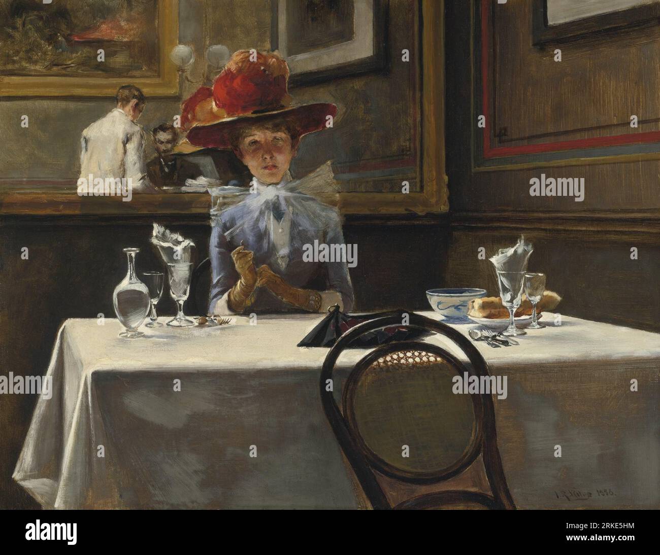 The Corner Table by Irving Ramsey Wiles Stock Photo - Alamy