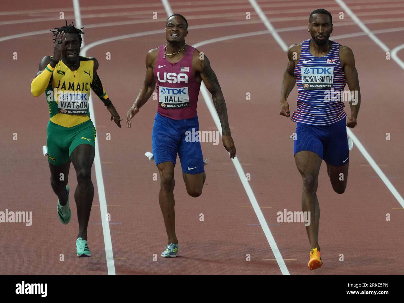 Antonio WATSON of JAM , Quincy HALL of USA and Matthew HUDSON-SMITH of ...