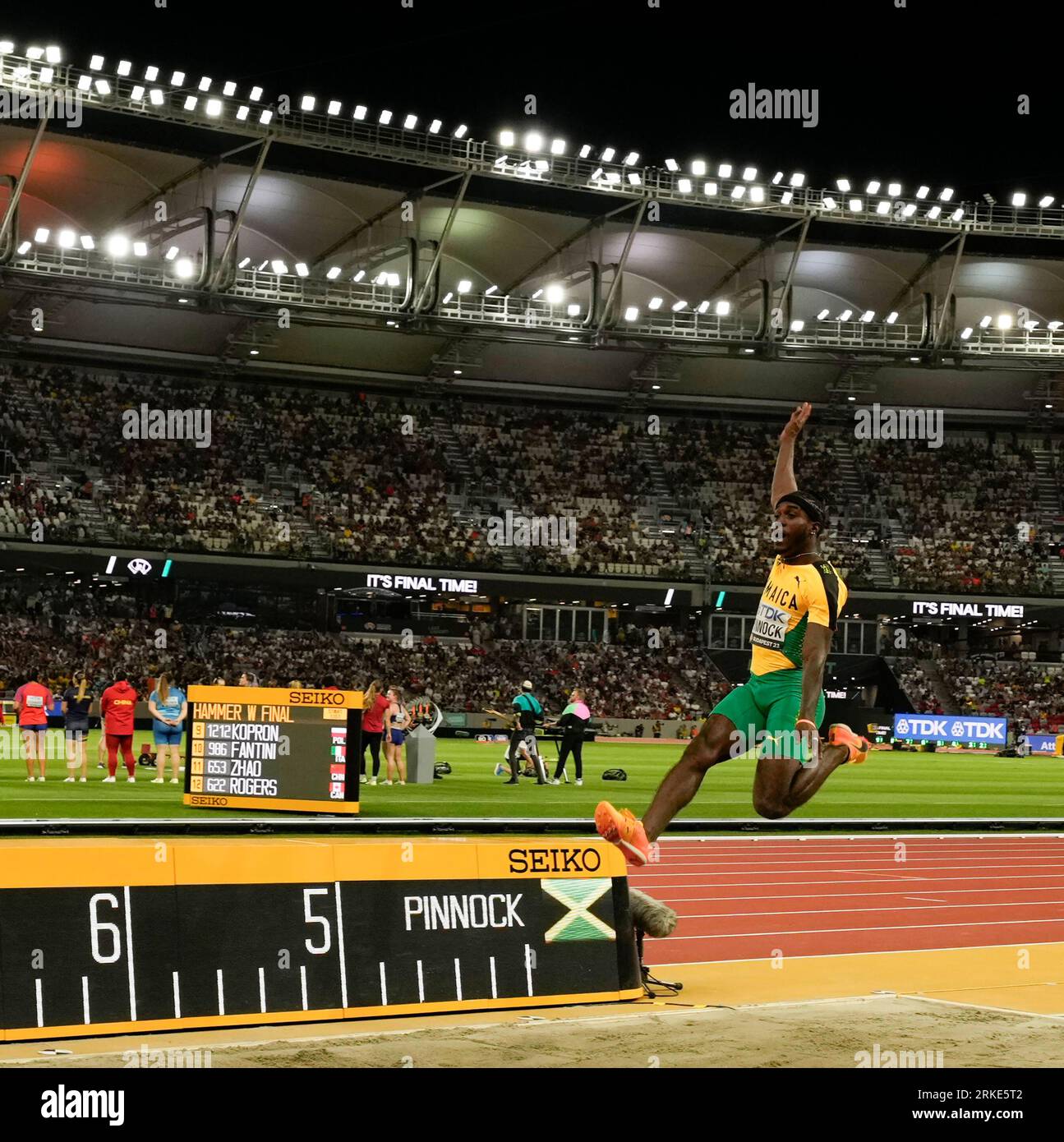 Budapest,HUN, 24 Aug 2023 Wayne Pinnock (JAM) in Long Jump Final action ...