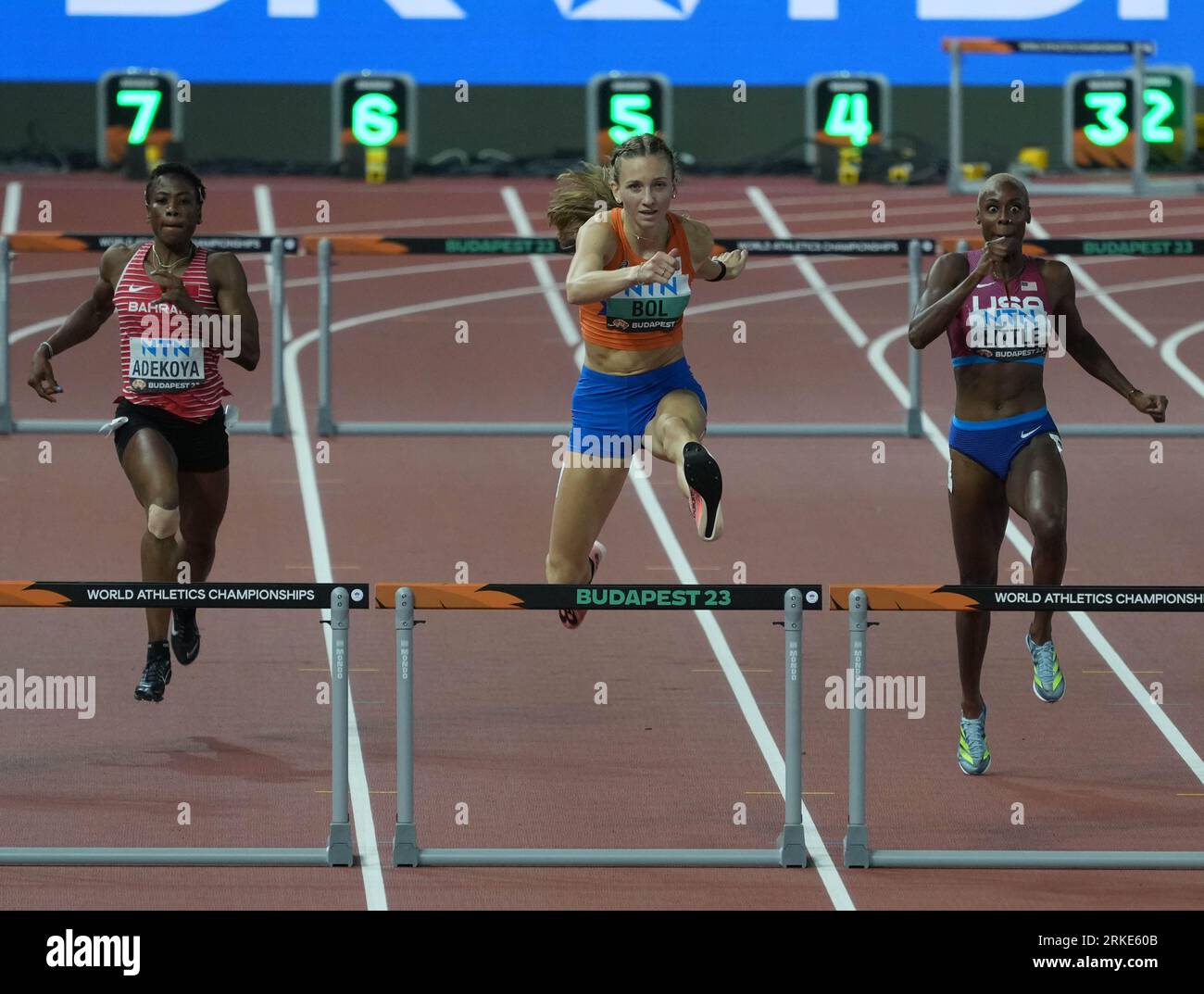Kemi ADEKOYA of BRN ,Femke BOL of NED and Shamier LITTLE of USA Final ...