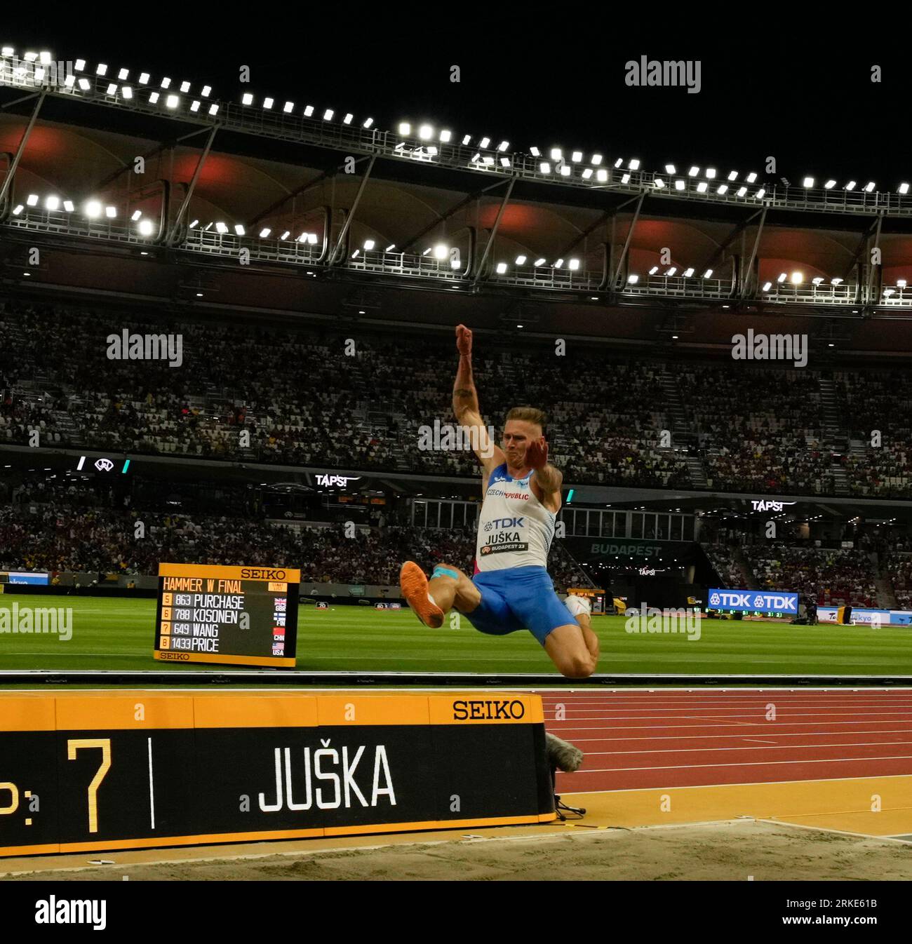 Budapest,HUN, 24 Aug 2023 Radek Juska (CZE) in Long Jump Final action ...
