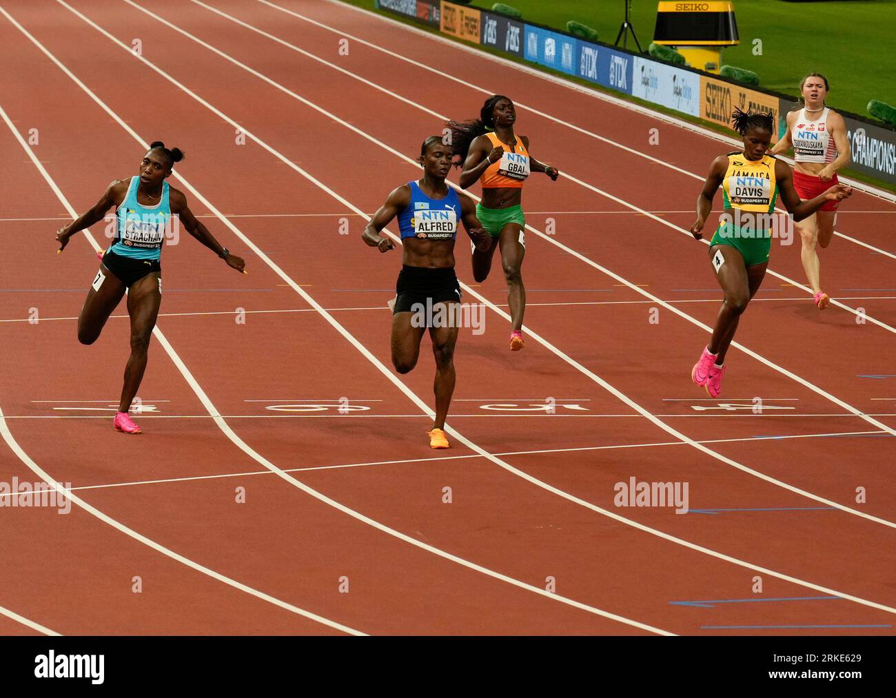 Budapest,HUN, 24 Aug 2023 Julien Alfred (LCA) Jessica Gbai (CW) Kevona ...
