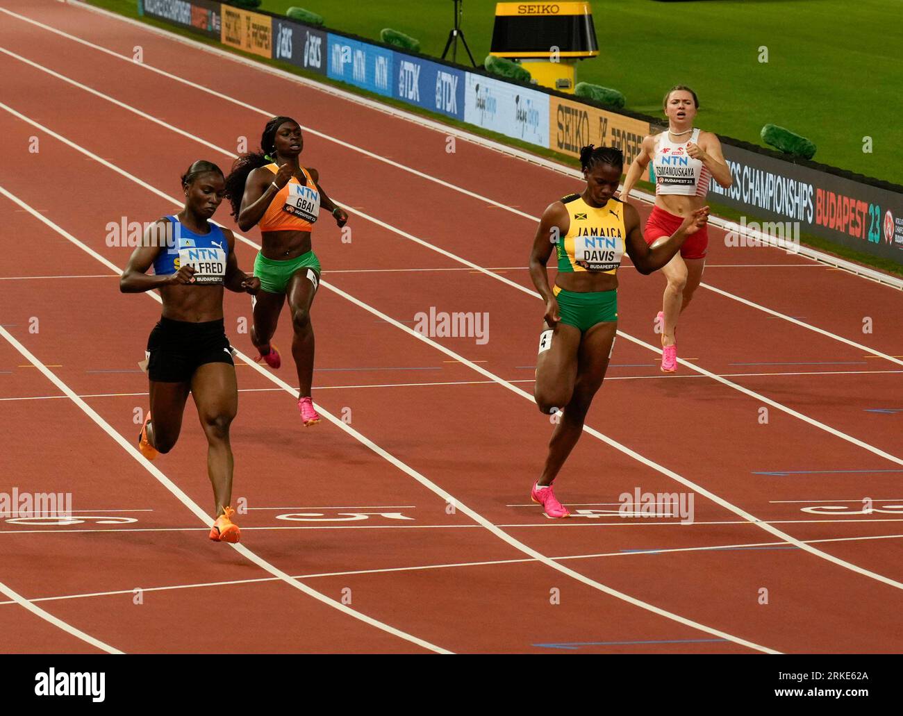 Budapest,HUN, 24 Aug 2023 Julien Alfred (LCA) Jessica Gbai (CW) Kevona ...