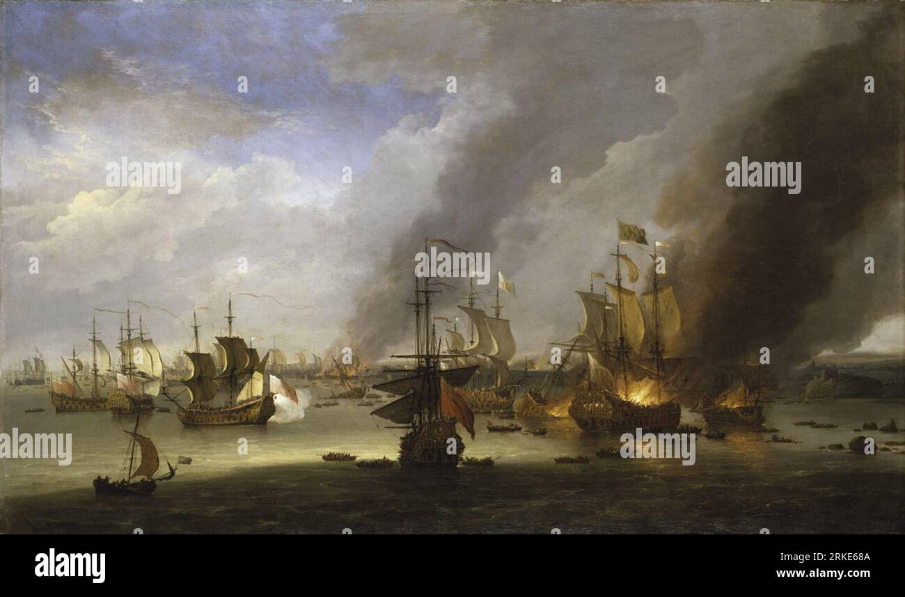 Destruction of the Soleil Royal at the Battle of La Hogue, 23 May 1692 ...