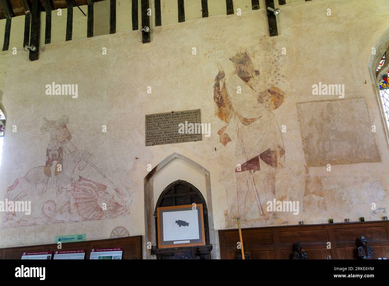 Medieval wall paintings Saint George and Saint Christopher c 1380-1400 ...