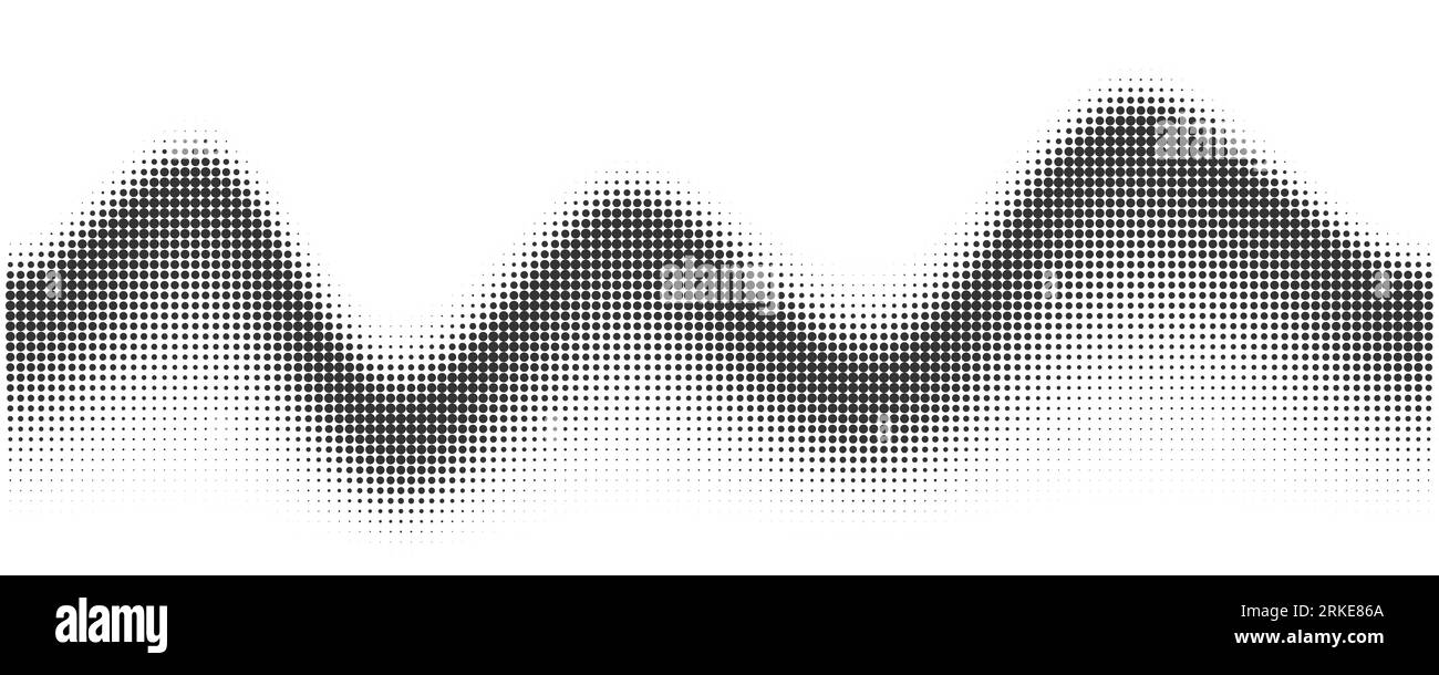 Dotted wave background. Halftone abstract vector gradient. Particle ...