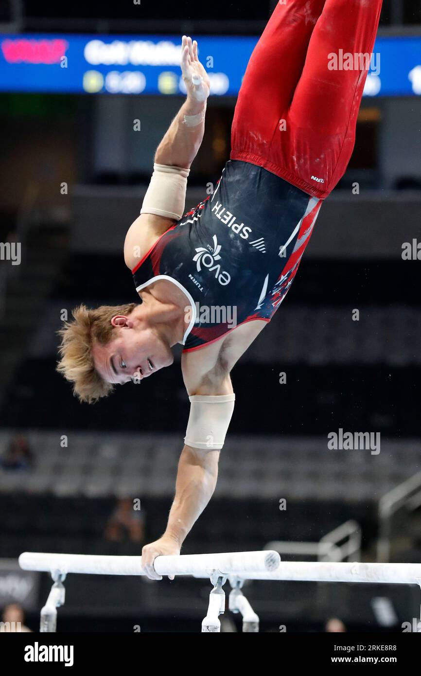 August 24, 2023, SAN JOSE, CALIFORNIA: Curran Phillips (27) performs on ...