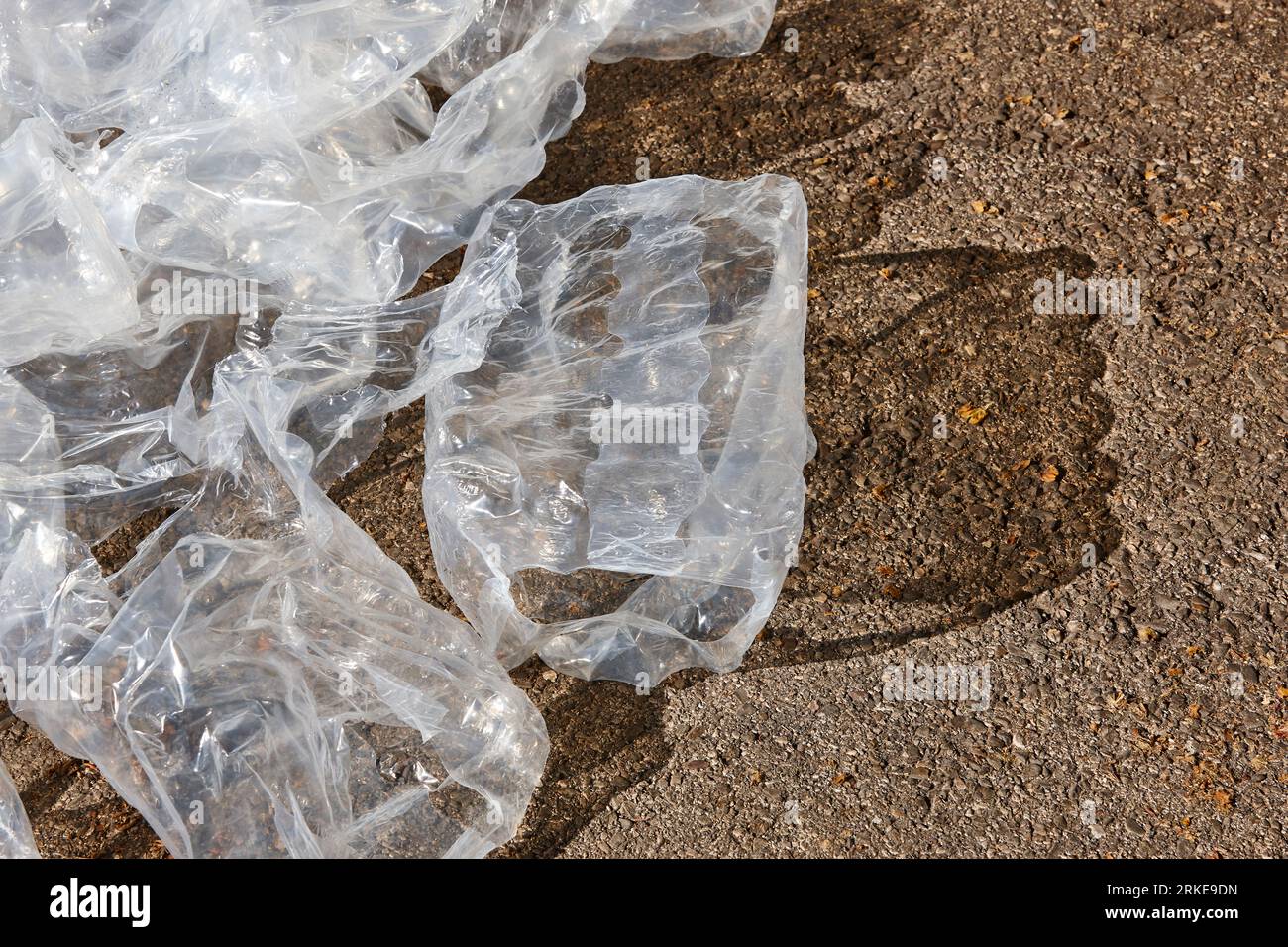 Plastic waste. Disposable management. PVC pollution. Global warning ...