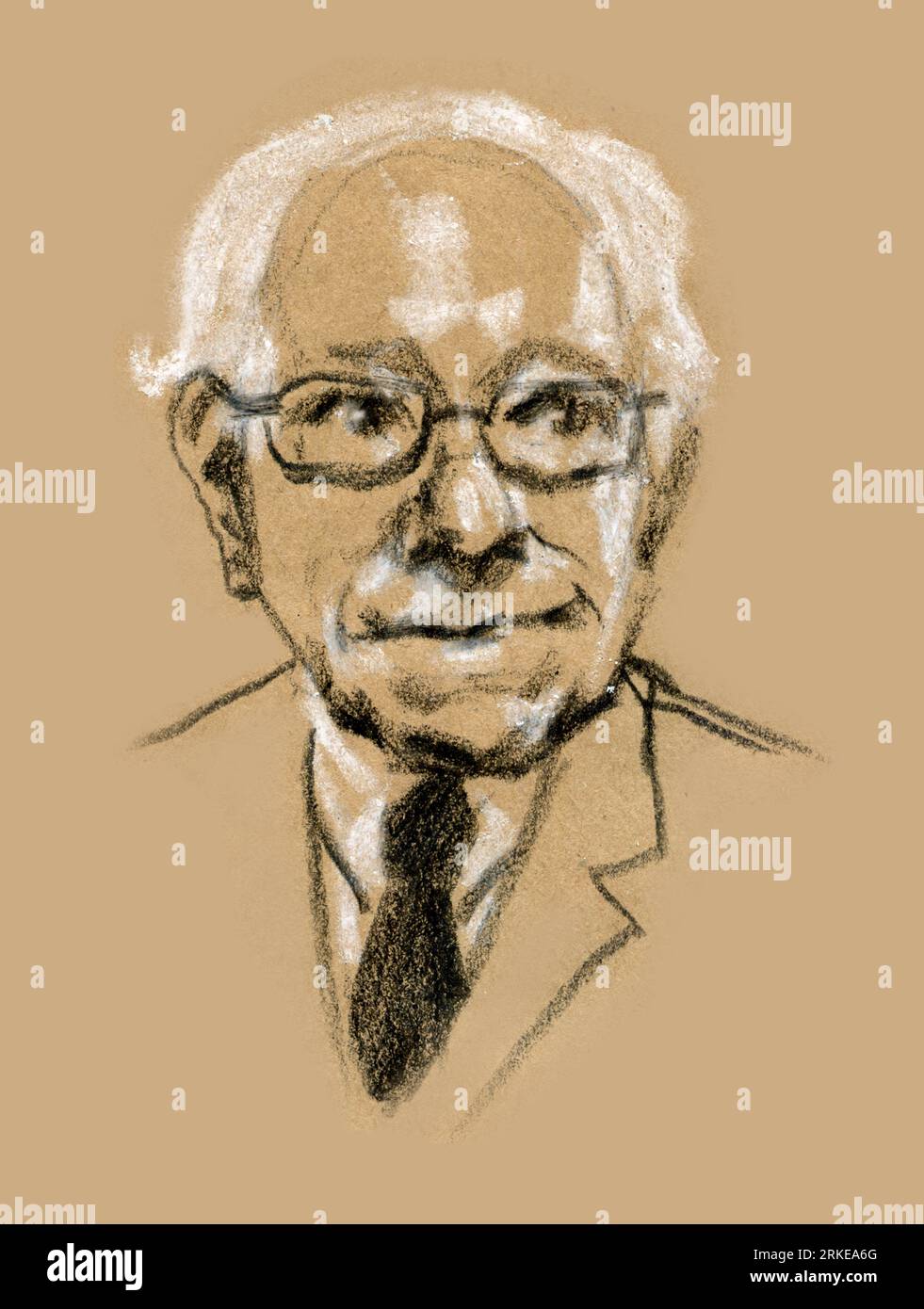 Graphic illustration portrait of Bernard Bernie Sanders Stock Photo - Alamy
