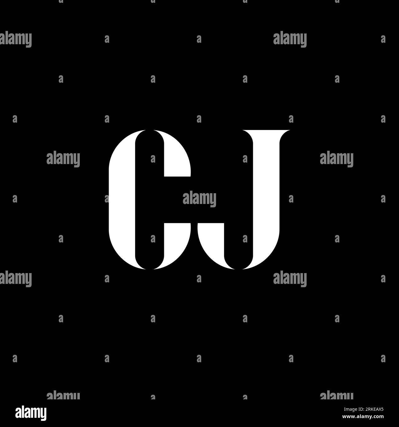 CJ C J letter logo design. Initial letter CJ uppercase monogram logo white color. CJ logo, C J ...