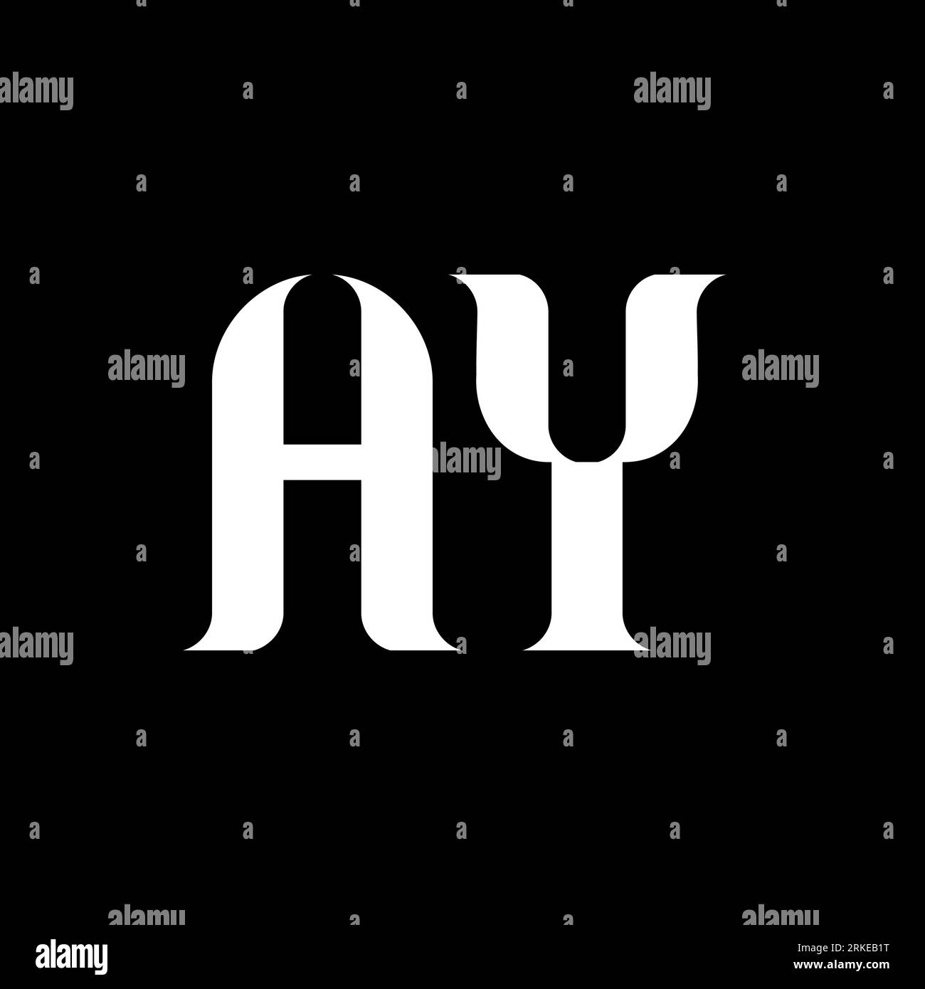 AY A Y letter logo design. Initial letter AY linked circle uppercase ...