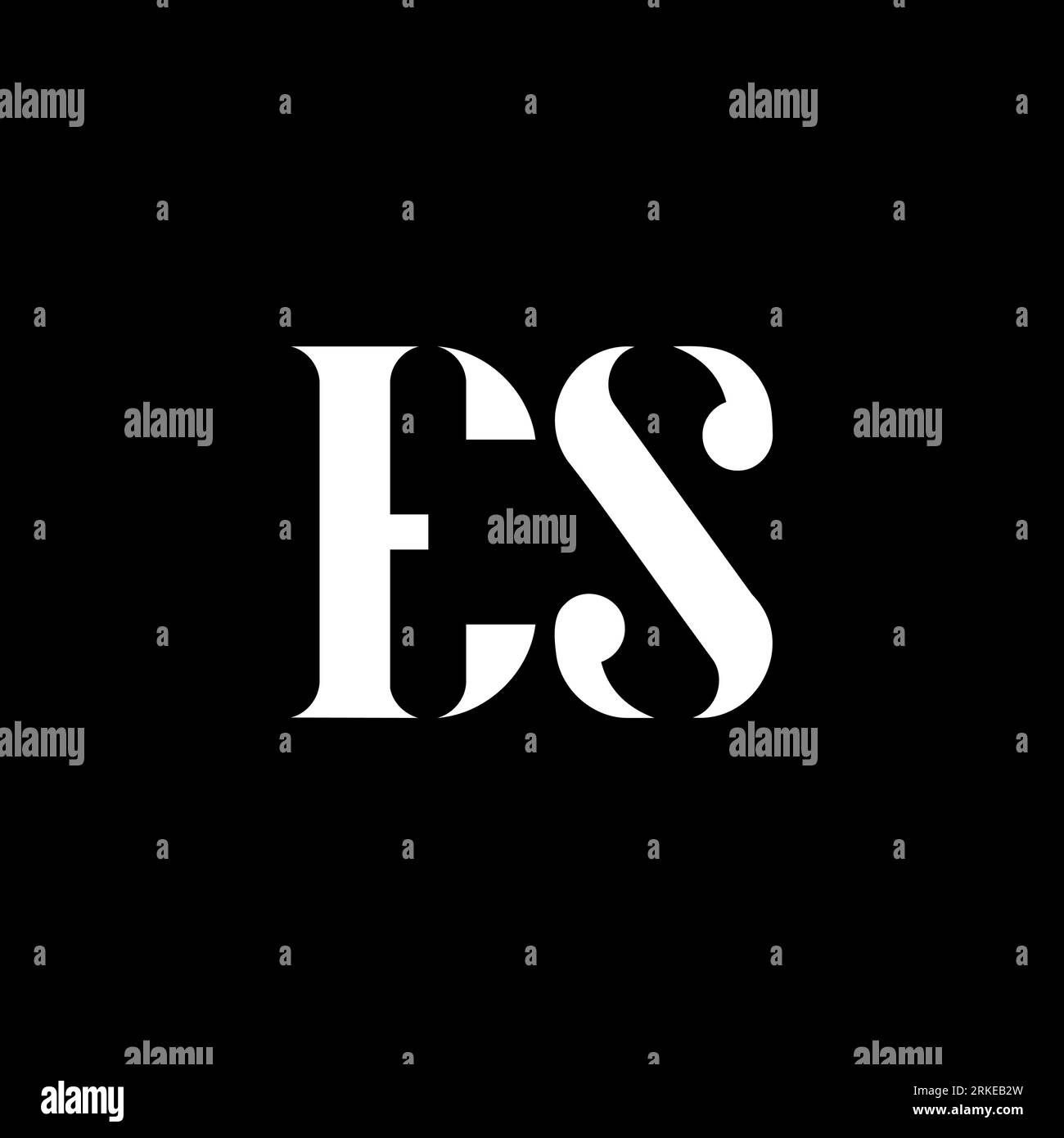 ES E S letter logo design. Initial letter ES uppercase monogram logo ...