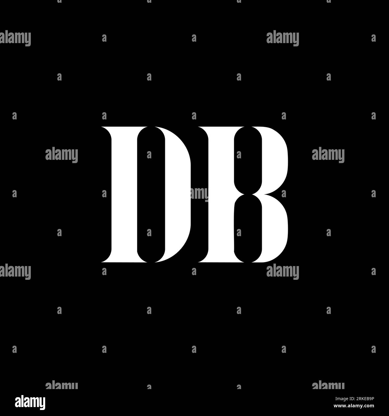 DB D B letter logo design. Initial letter DB uppercase monogram logo white color. DB logo, D B ...