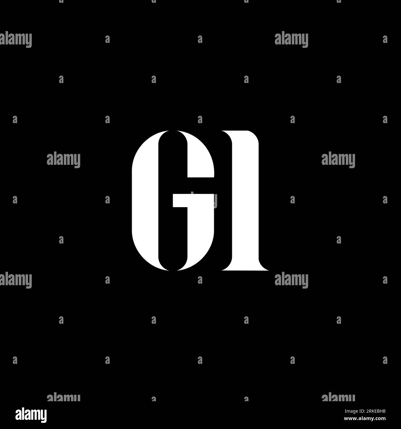 GI G I letter logo design. Initial letter GI uppercase monogram logo ...
