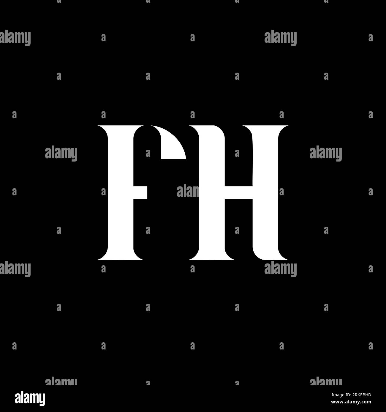 FH F H letter logo design. Initial letter FH uppercase monogram logo ...
