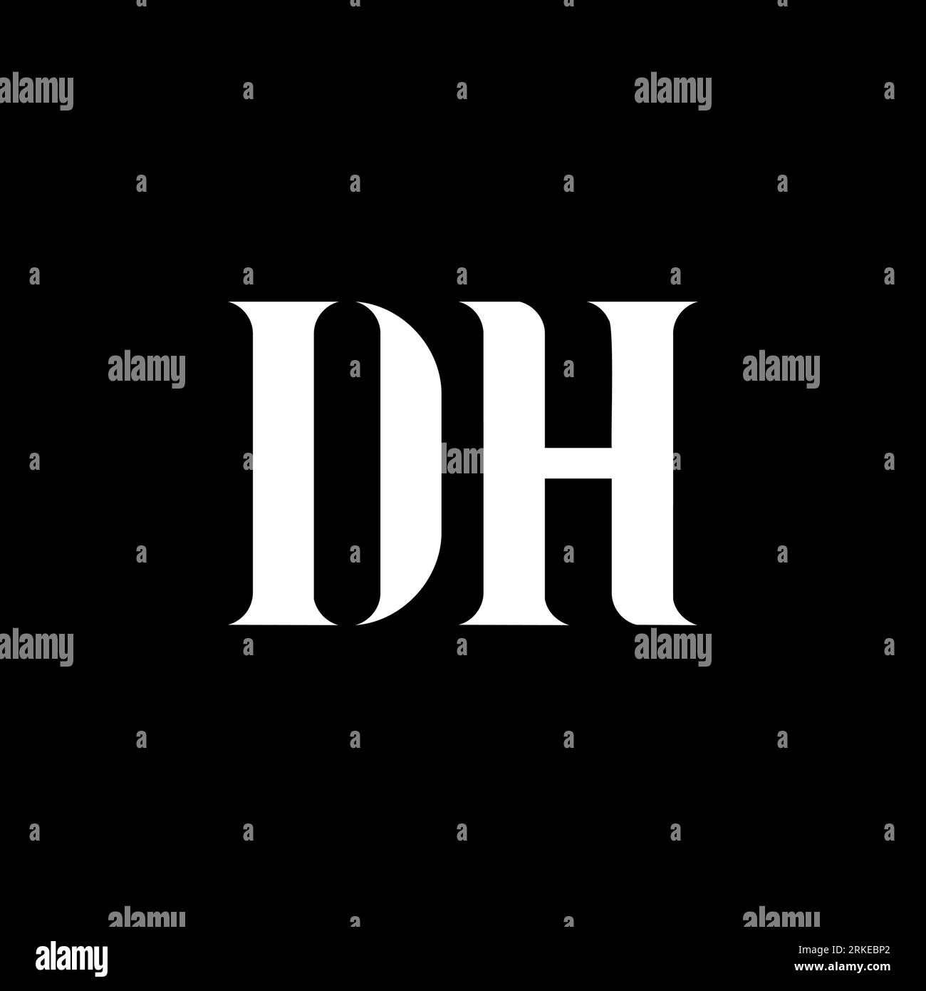 DH D H letter logo design. Initial letter DH uppercase monogram logo ...