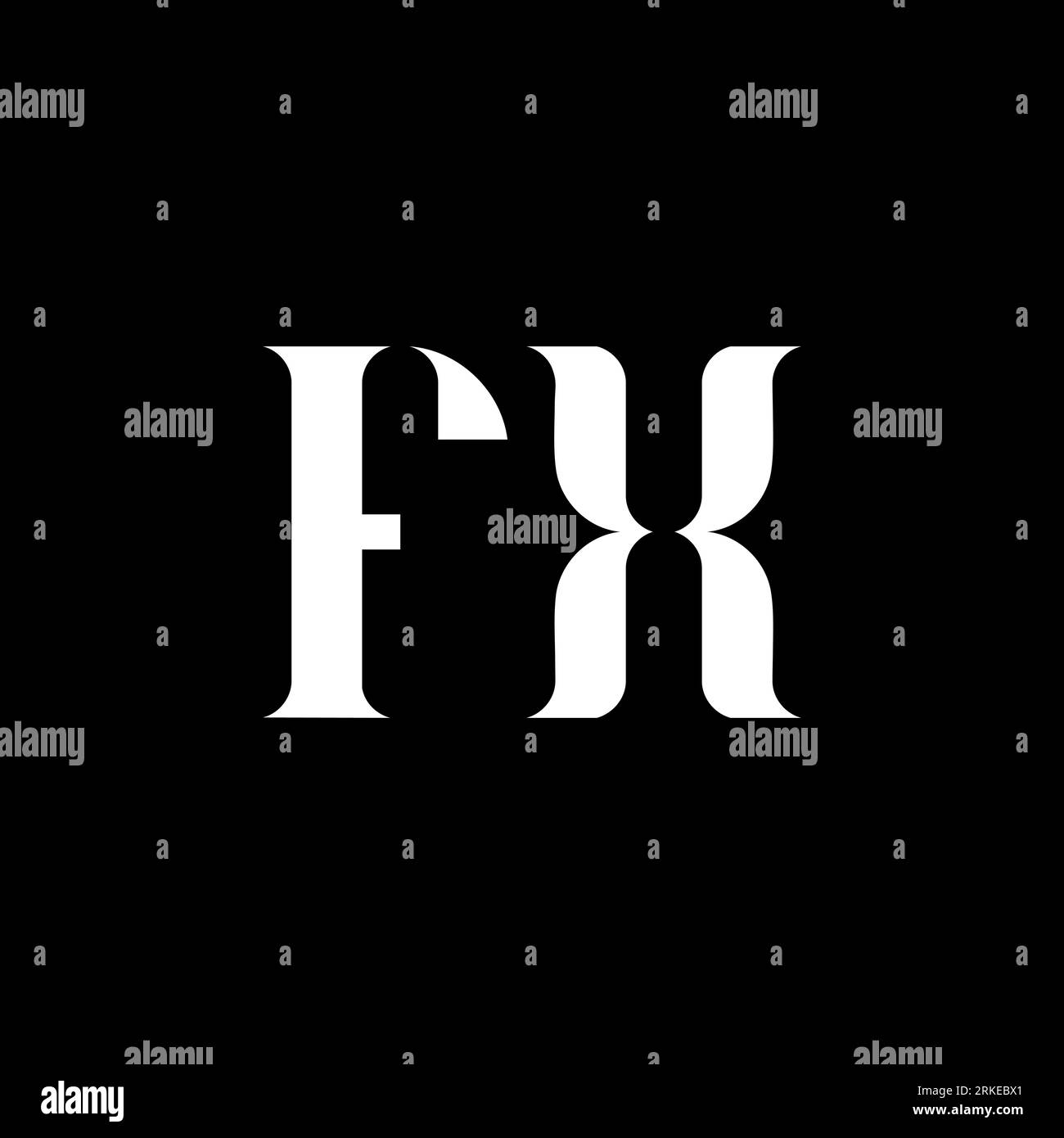 FX F X letter logo design. Initial letter FX uppercase monogram logo ...