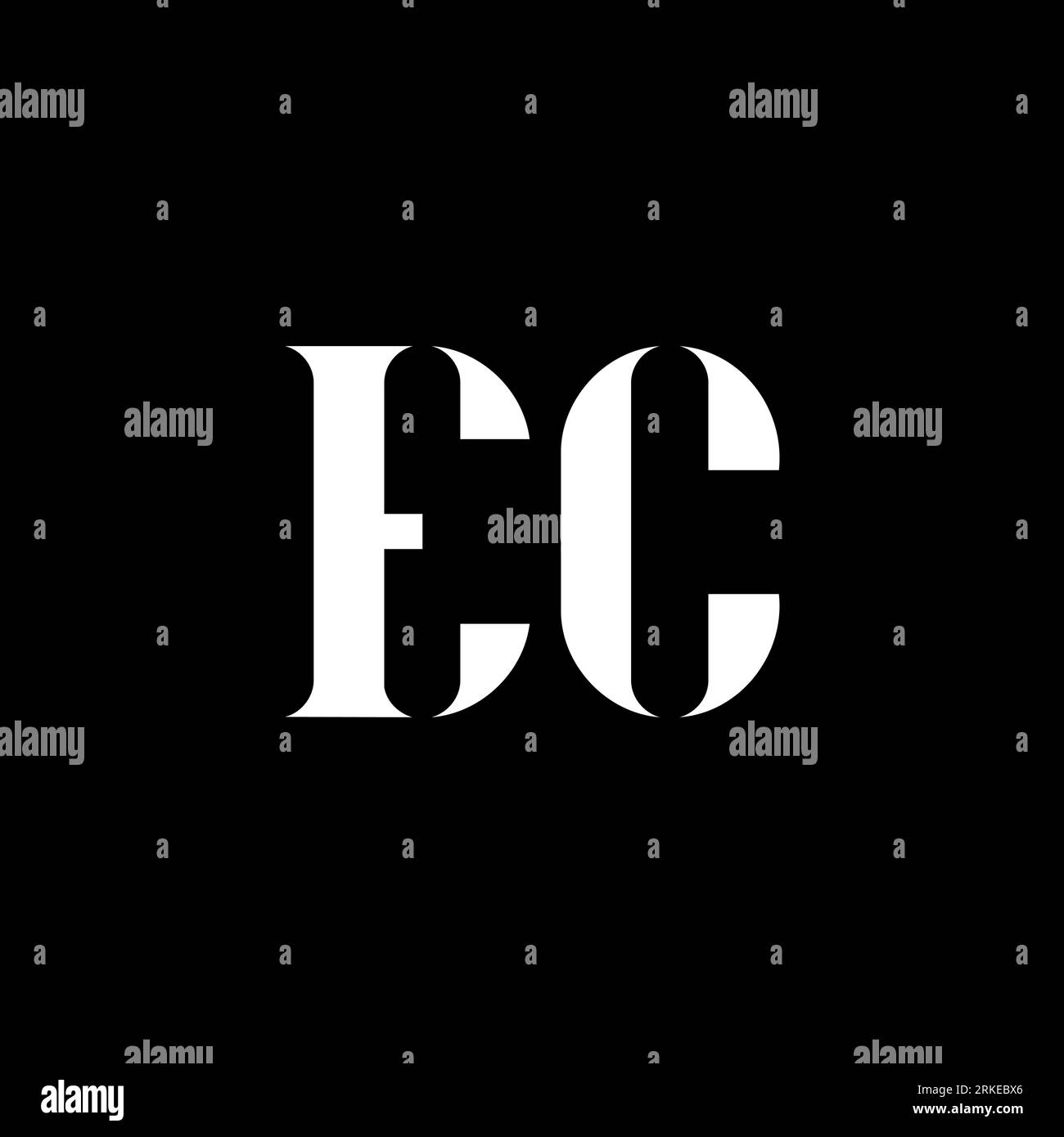 EC E C letter logo design. Initial letter EC uppercase monogram logo ...