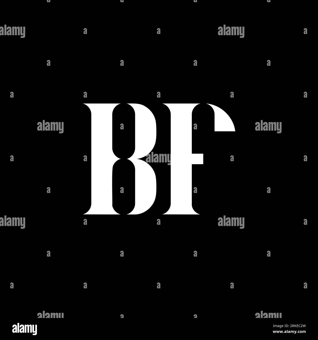 Bf B F Letter Logo Design Initial Letter Bf Uppercase Monogram Logo White Color Bf Logo B F