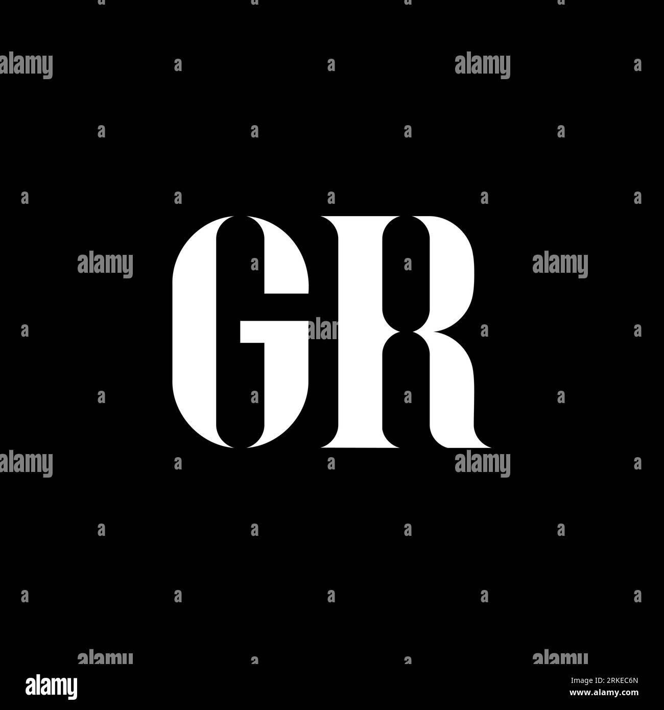 GR G R letter logo design. Initial letter GR uppercase monogram logo ...