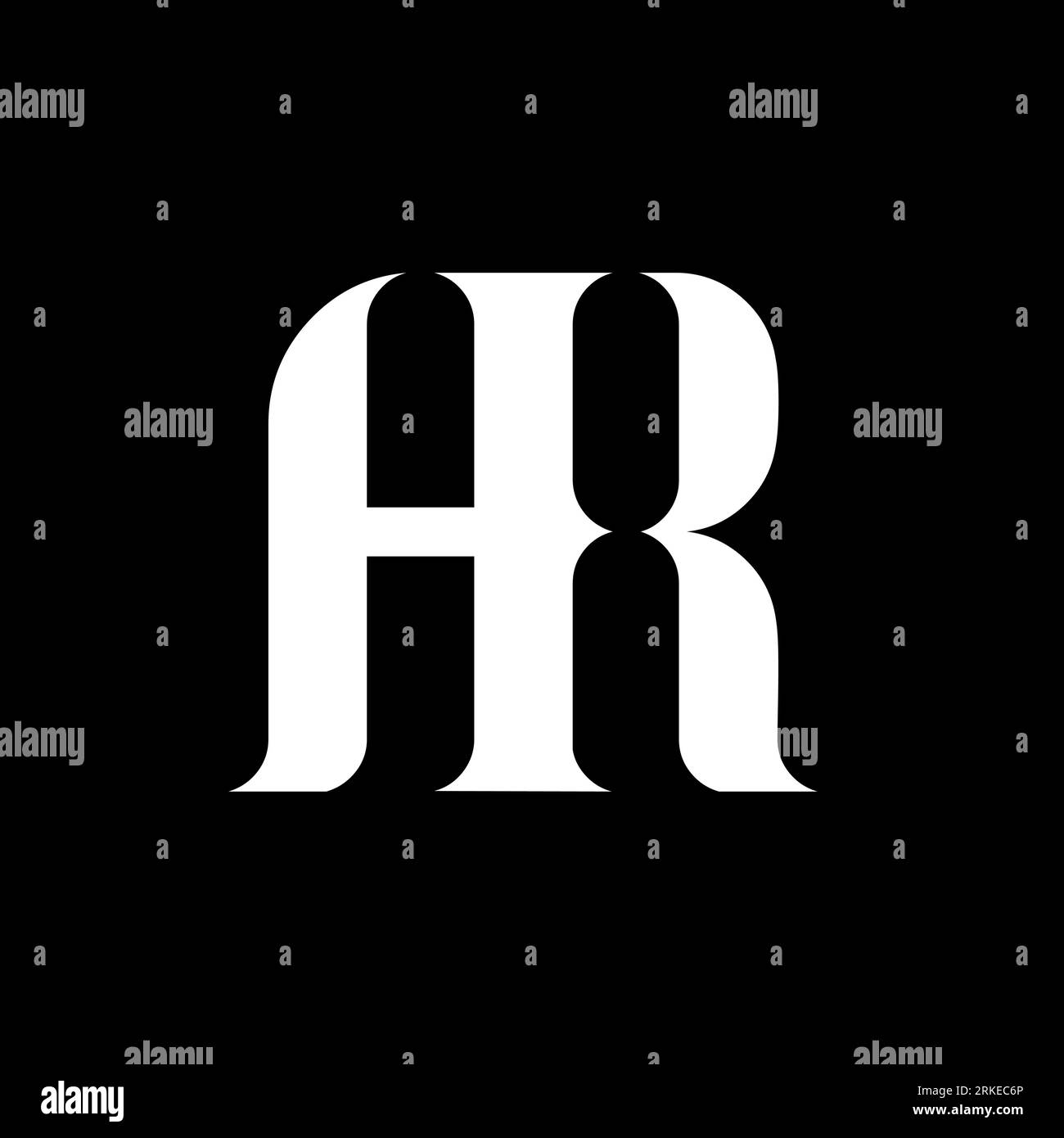 AR A R letter logo design. Initial letter AR linked circle uppercase ...