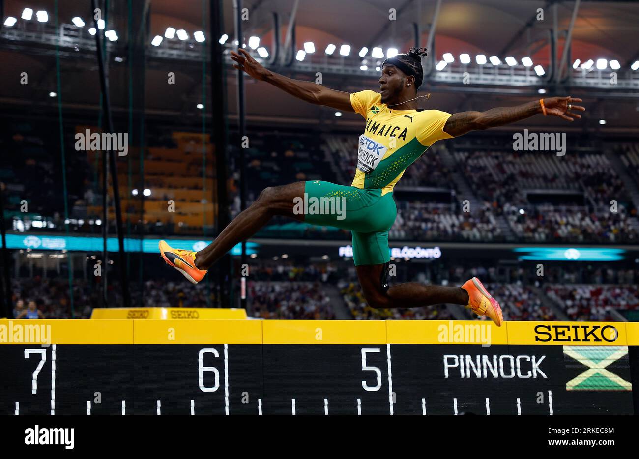 Budapest, Hungary. 24th Aug, 2023. Wayne Pinnock of Jamaica competes ...