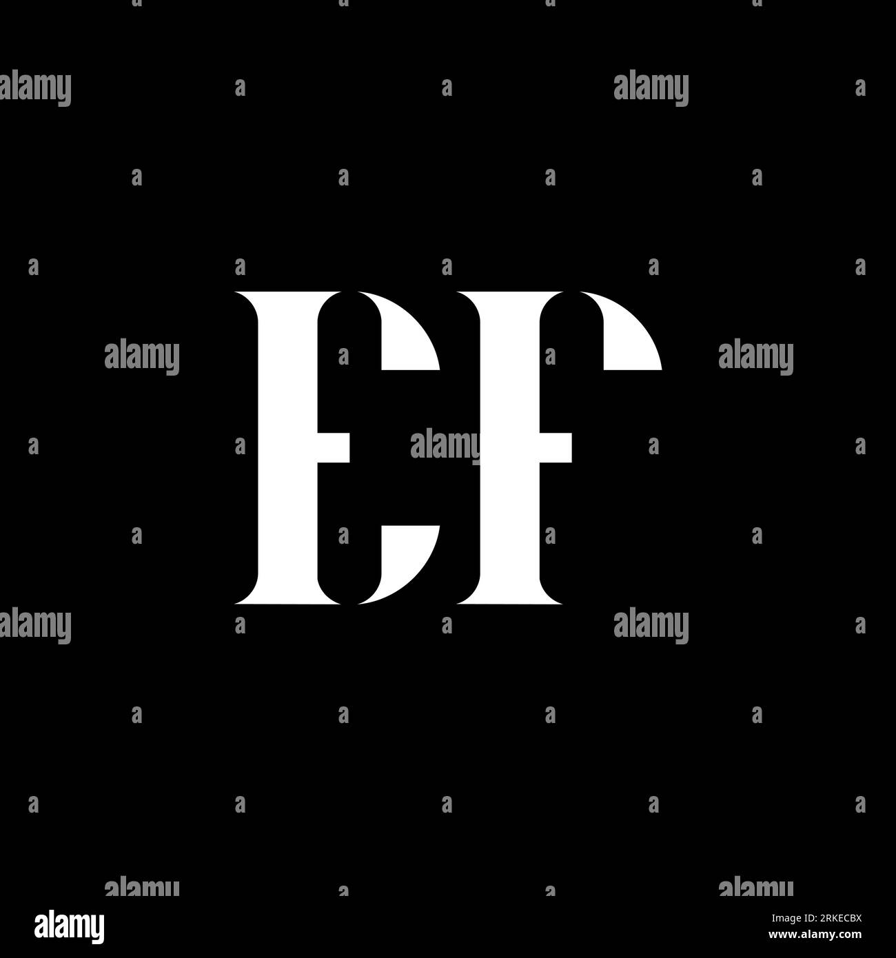 EF E F letter logo design. Initial letter EF uppercase monogram logo ...