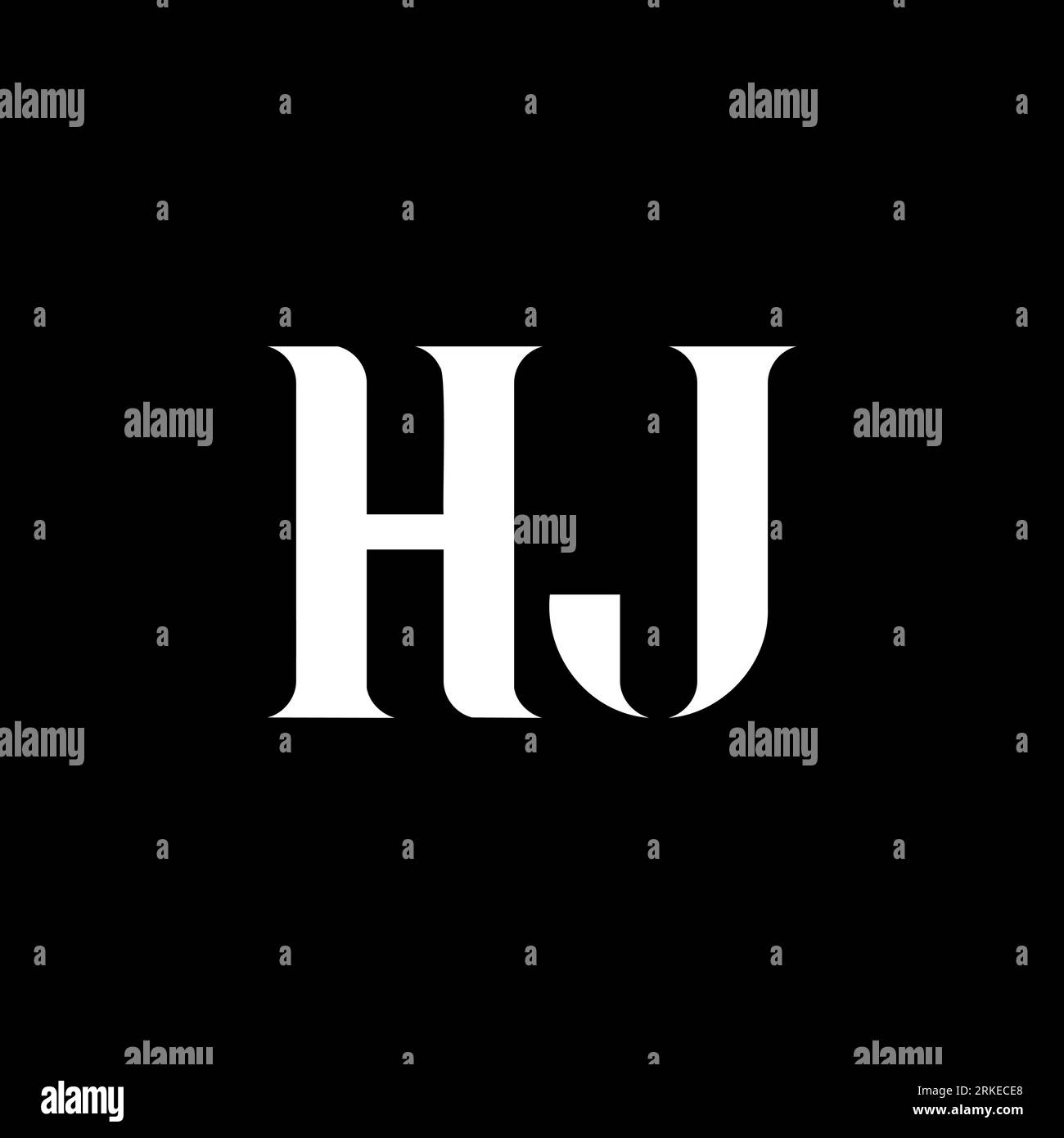 HJ H J letter logo design. Initial letter HJ uppercase monogram logo white color. HJ logo, H J ...