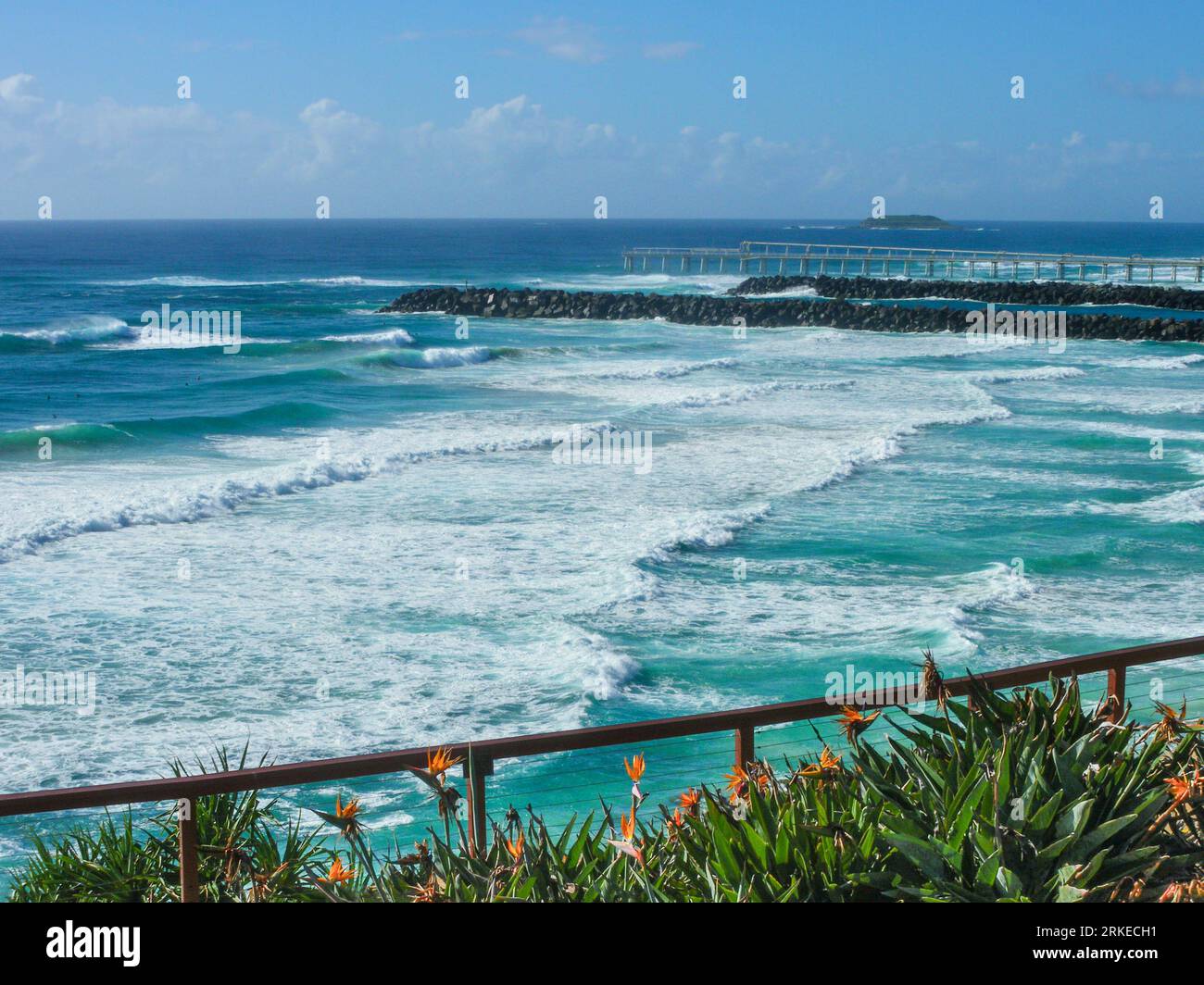 Expansive views of Duranbah Beach, New South Wales, Australia Stock ...