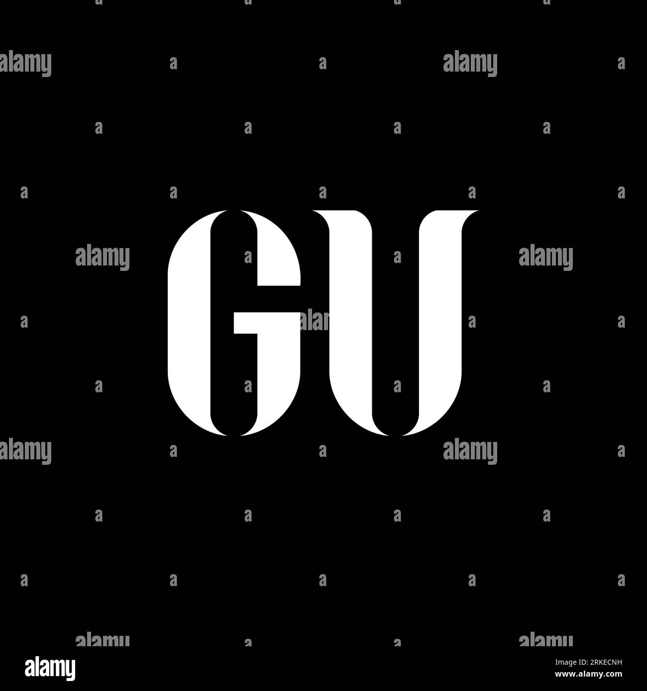 GU G U letter logo design. Initial letter GU uppercase monogram logo ...