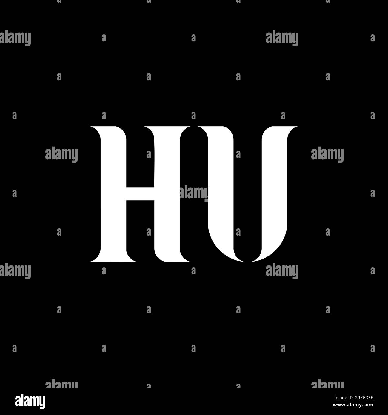 HU H U letter logo design. Initial letter HU uppercase monogram logo white color. HU logo, H U ...