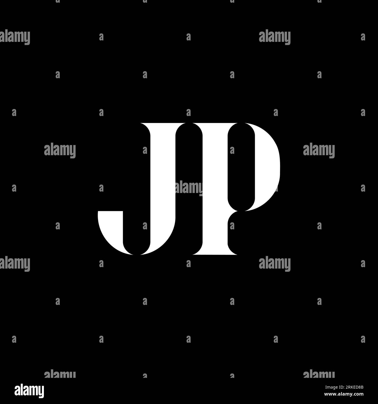 JP J P letter logo design. Initial letter JP uppercase monogram logo ...