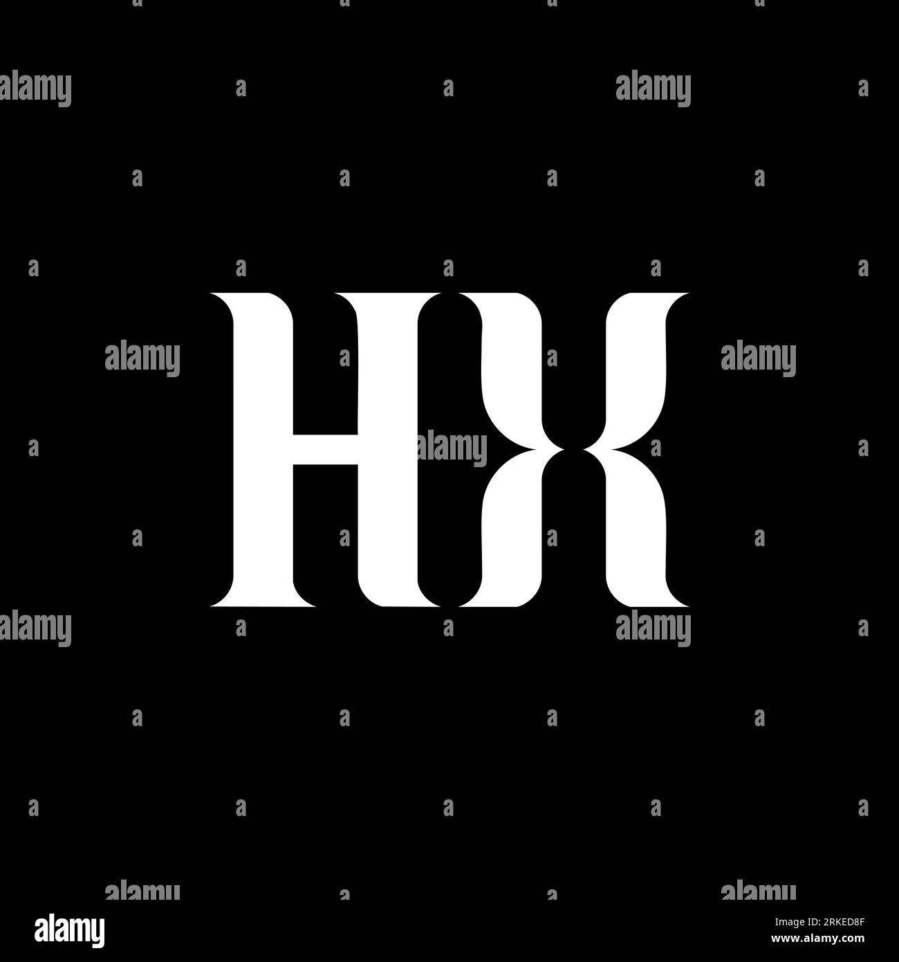 HX H X letter logo design. Initial letter HX uppercase monogram logo ...