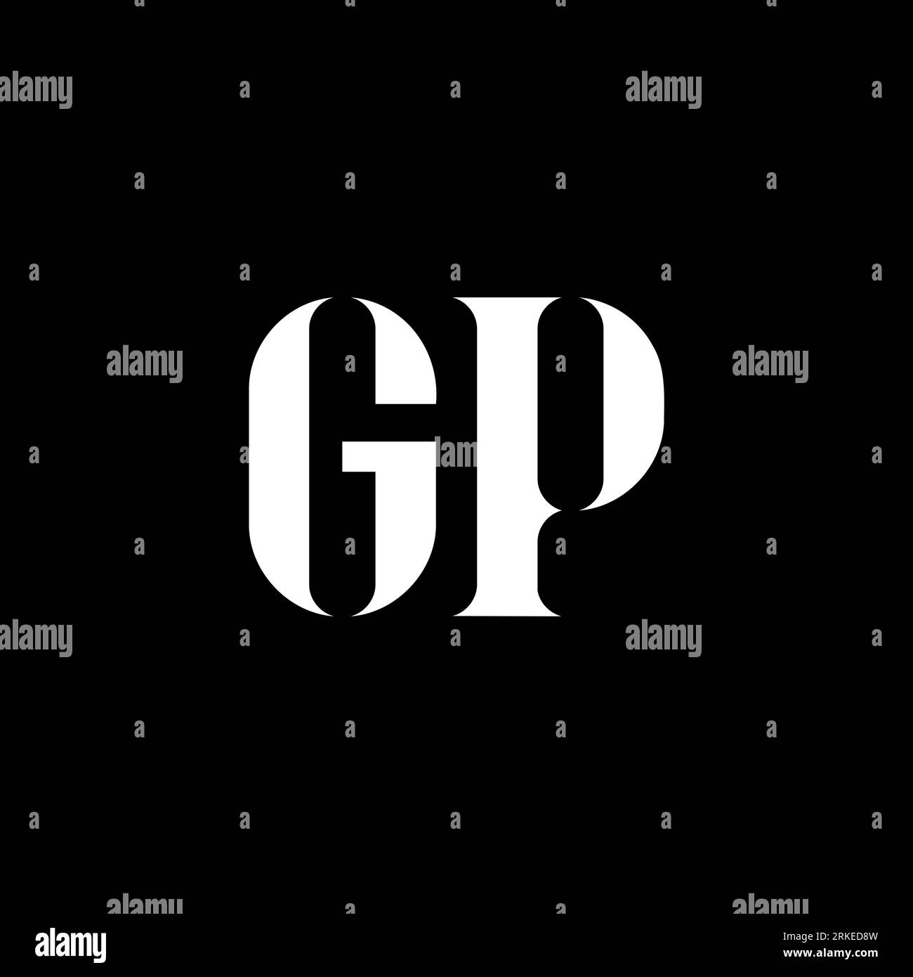 GP G P letter logo design. Initial letter GP uppercase monogram logo ...