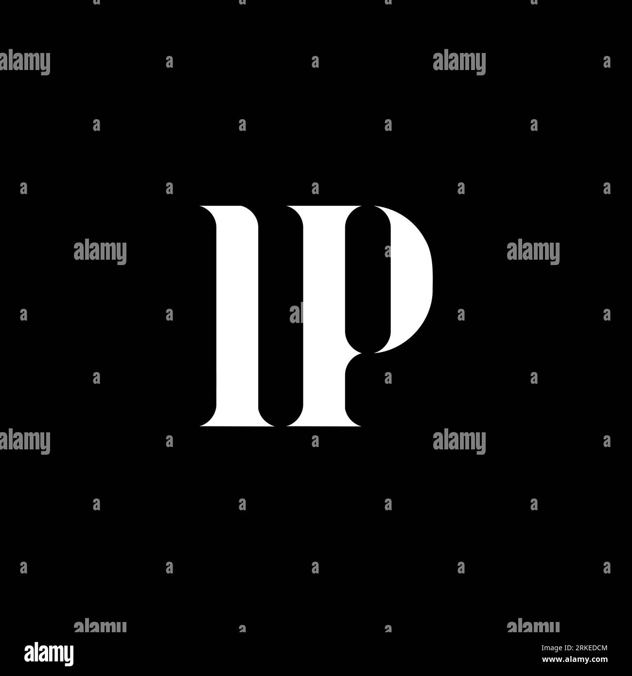 IP I P letter logo design. Initial letter IP uppercase monogram logo ...